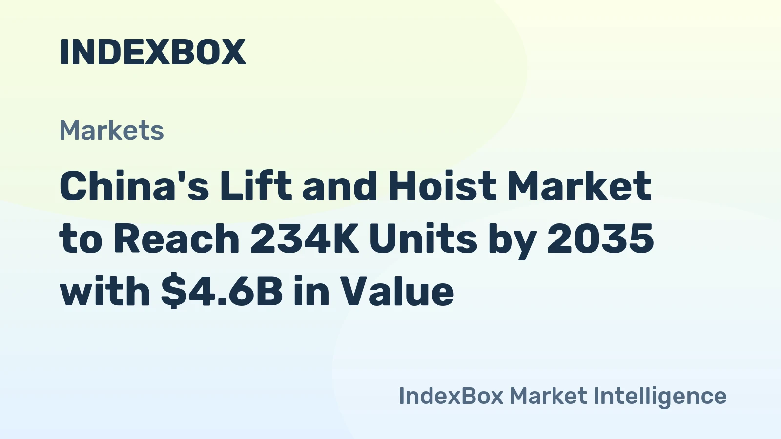 China's Lift and Hoist Market to Reach 234K Units by 2035 with $4.6B in Value