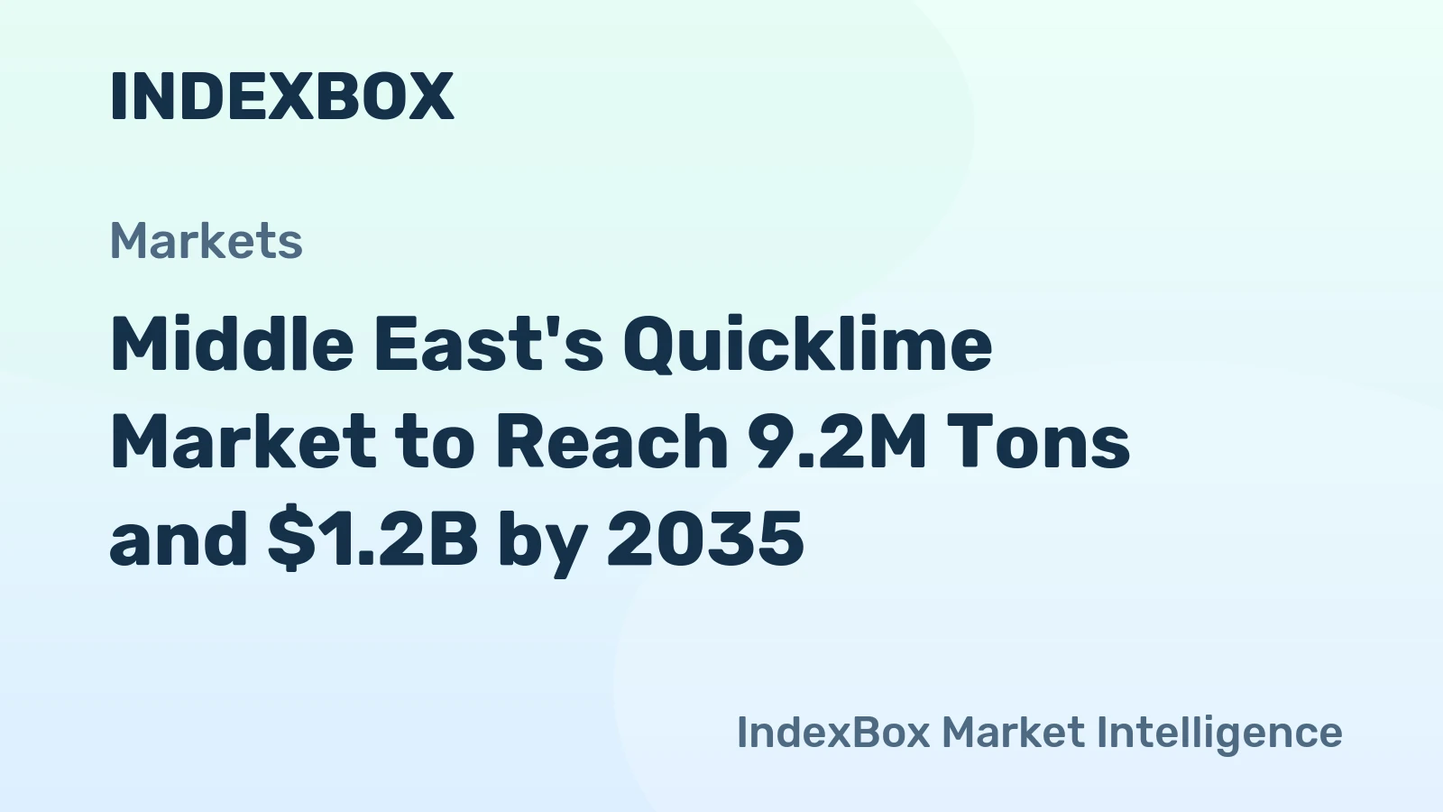 Middle East's Quicklime Market to Reach 9.2M Tons and $1.2B by 2035