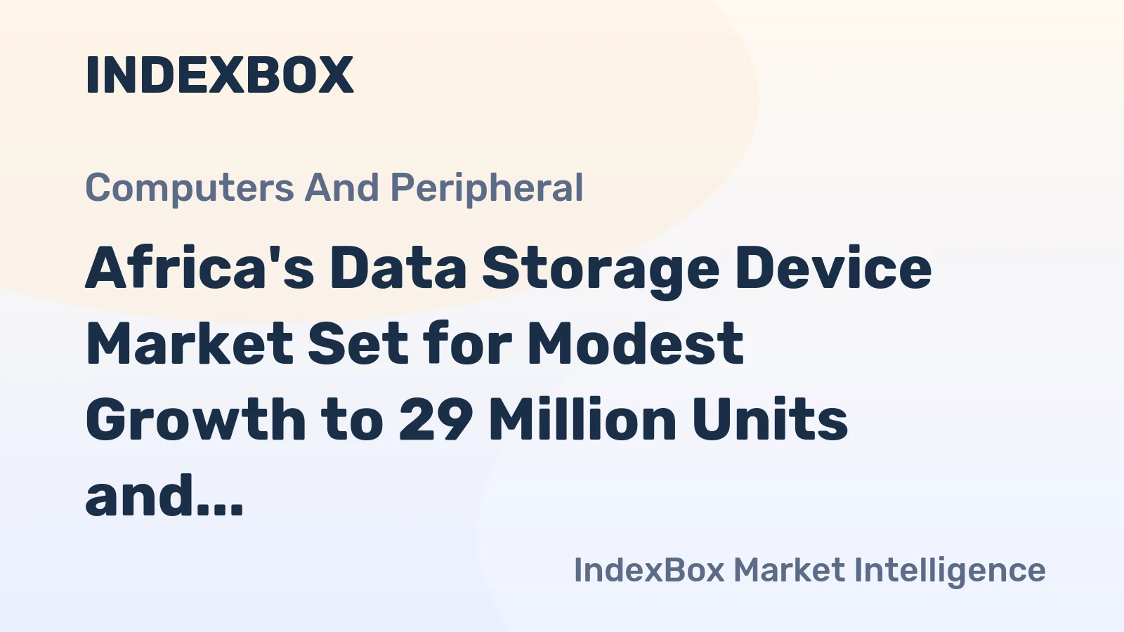 Africa's Data Storage Device Market Set for Modest Growth to 29 Million Units and $2.8 Billion by 2035