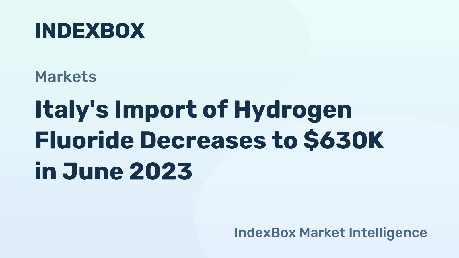 Italy's Import of Hydrogen Fluoride Decreases to $630K in June 2023