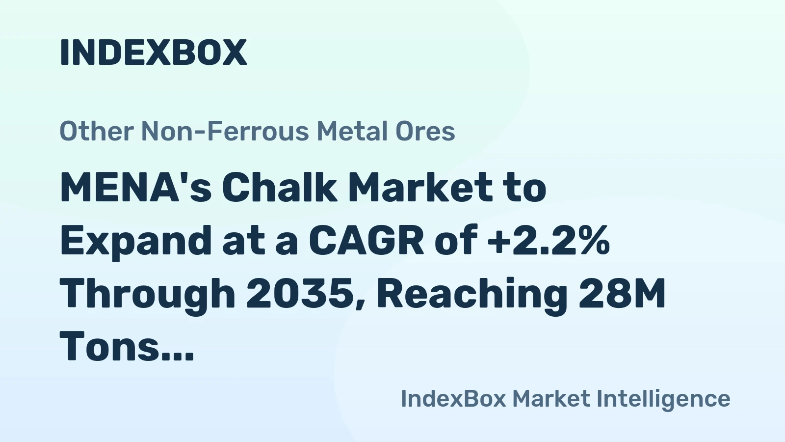 MENA's Chalk Market to Expand at a CAGR of +2.2% Through 2035, Reaching 28M Tons