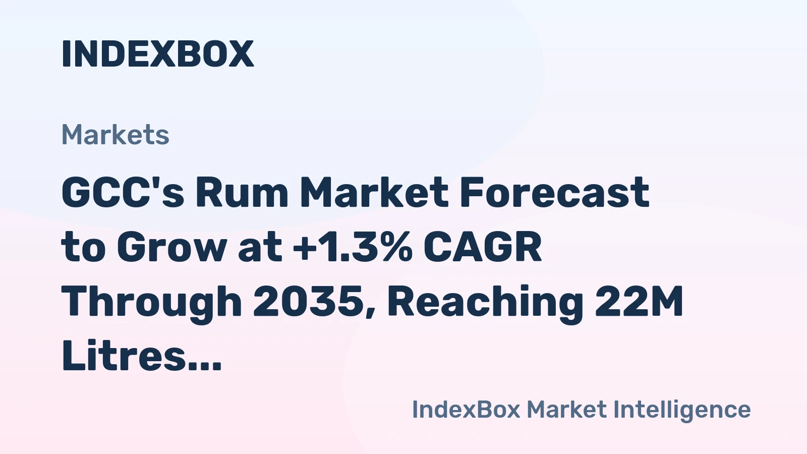 GCC's Rum Market Forecast to Grow at +1.3% CAGR Through 2035, Reaching 22M Litres, Despite Decelerating Growth.