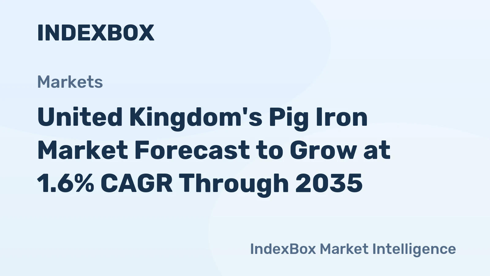 United Kingdom's Pig Iron Market Forecast to Grow at 1.6% CAGR Through 2035