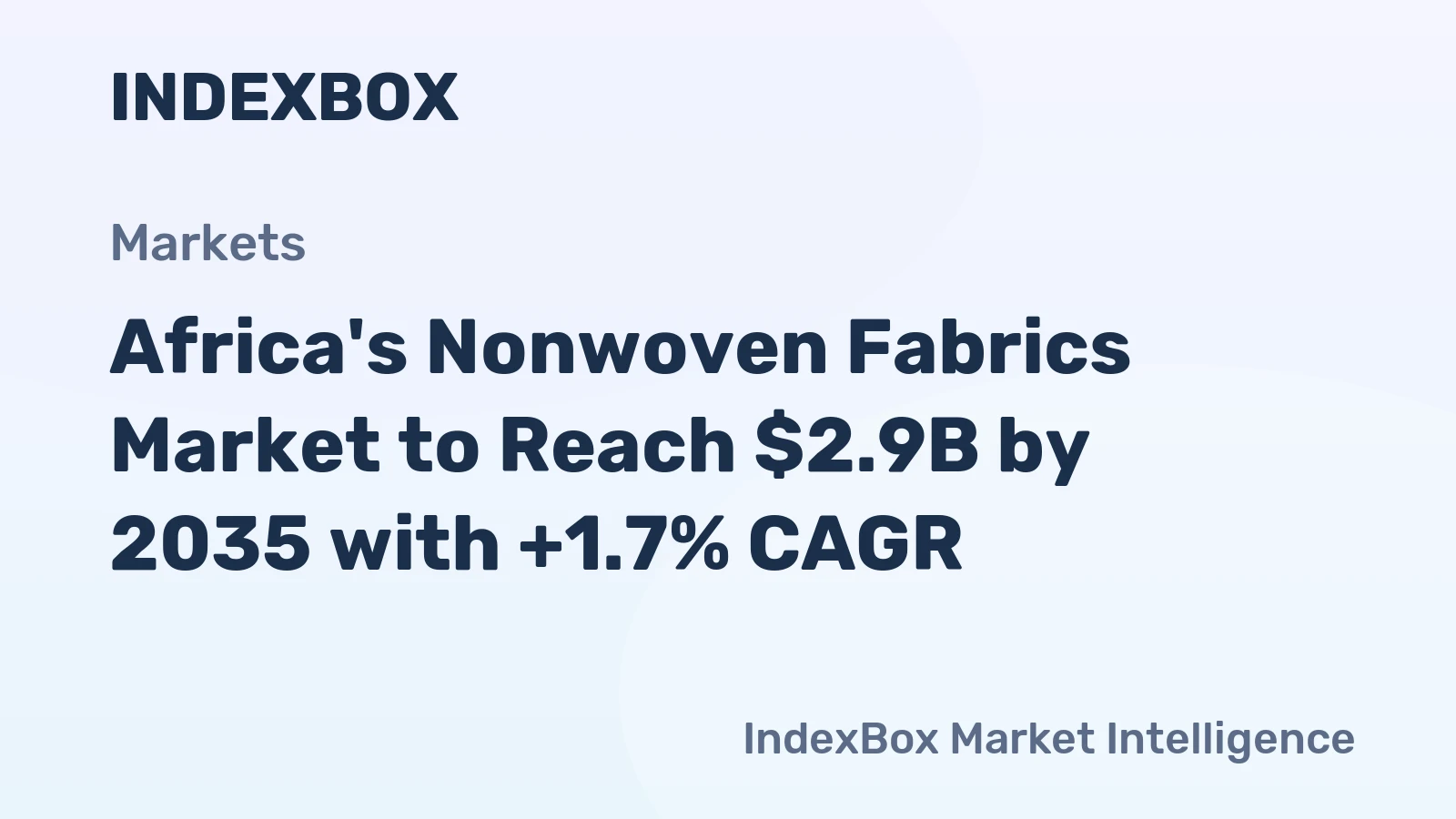 Africa's Nonwoven Fabrics Market to Reach $2.9B by 2035 with +1.7% CAGR