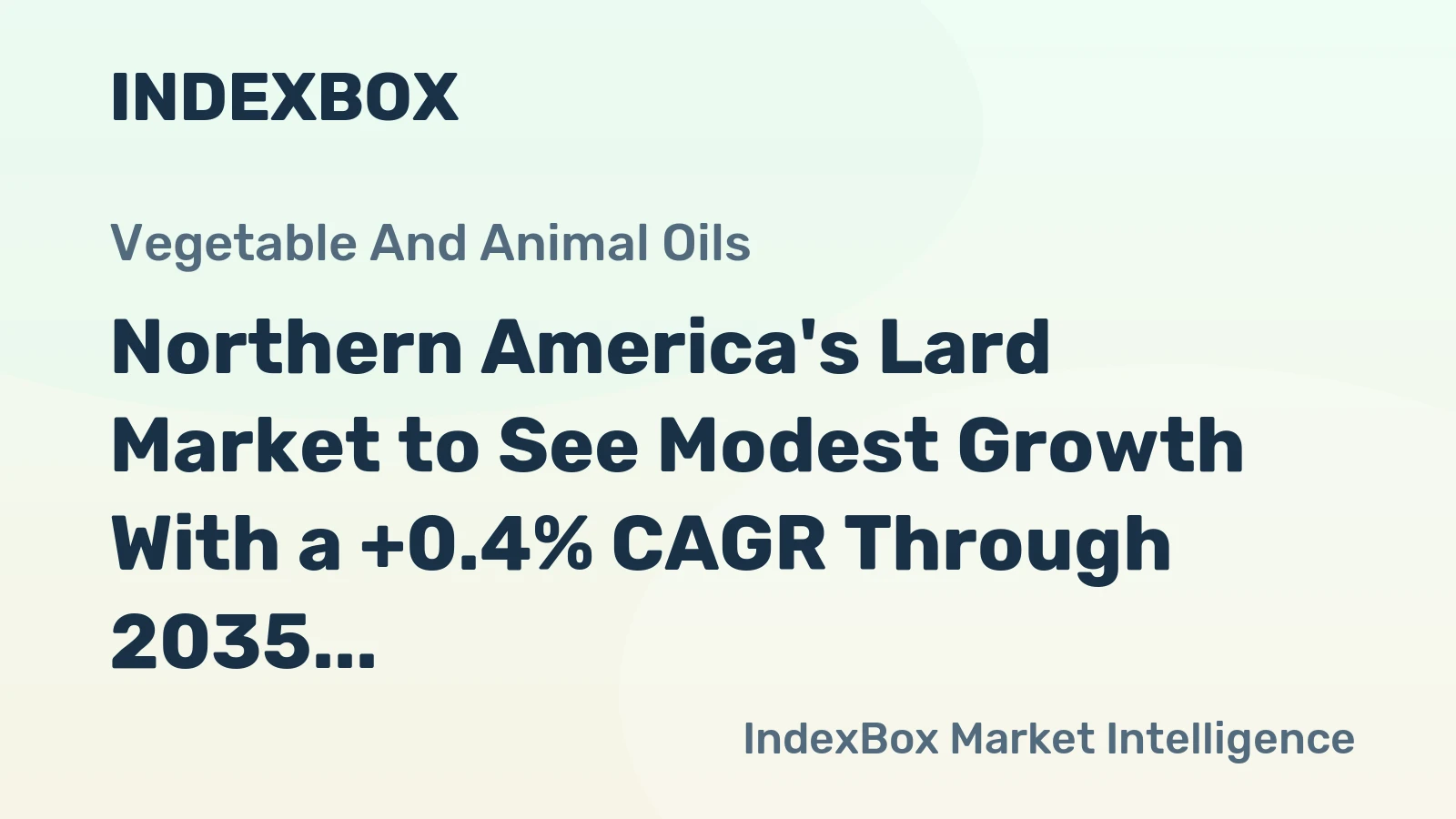 Northern America's Lard Market to See Modest Growth With a +0.4% CAGR Through 2035