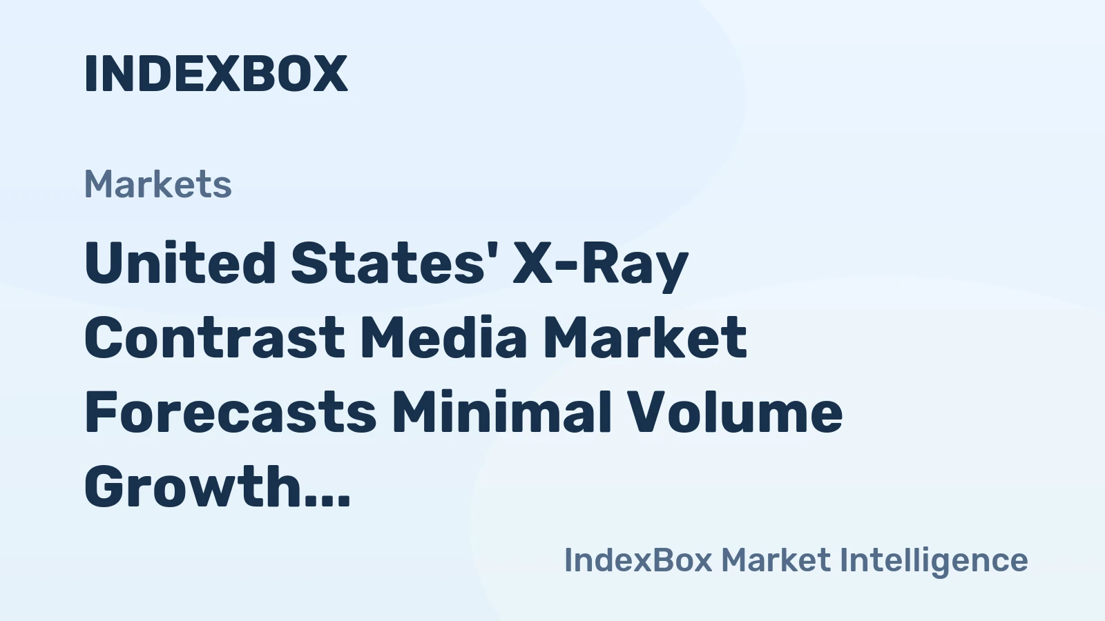 United States' X-Ray Contrast Media Market Forecasts Minimal Volume Growth at 0.1% CAGR Through 2035