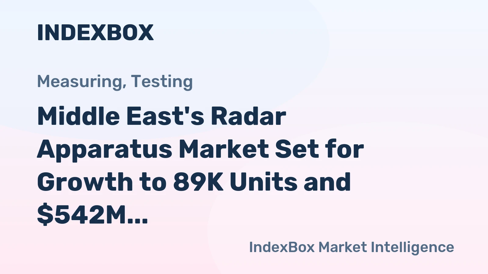 Middle East's Radar Apparatus Market Set for Growth to 89K Units and $542M by 2035