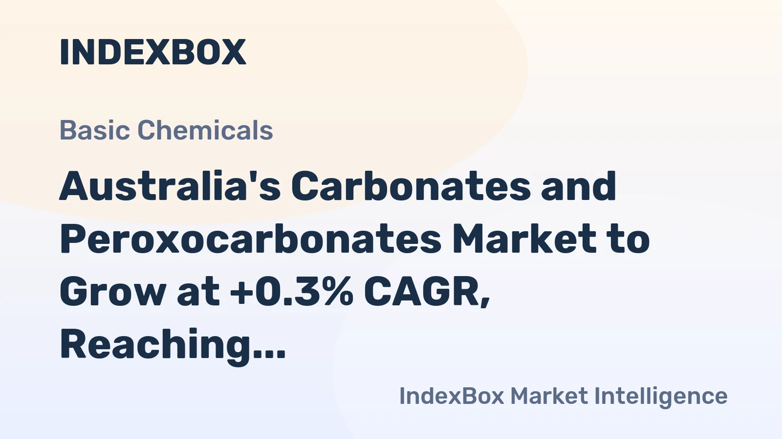 Australia's Carbonates and Peroxocarbonates Market to Grow at +0.3% CAGR, Reaching 942K Tons by 2035
