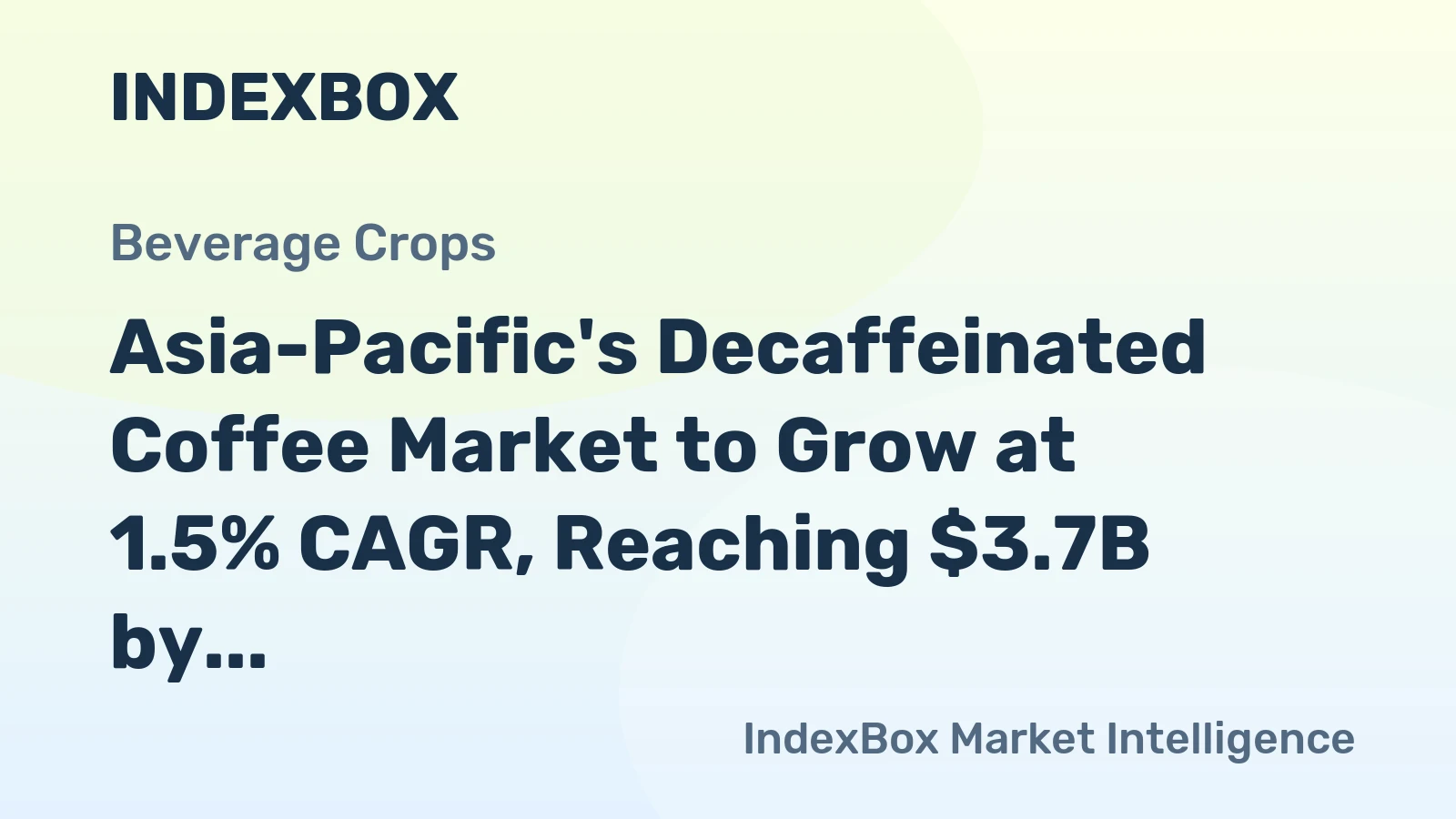 Asia-Pacific's Decaffeinated Coffee Market to Grow at 1.5% CAGR, Reaching $3.7B by 2035