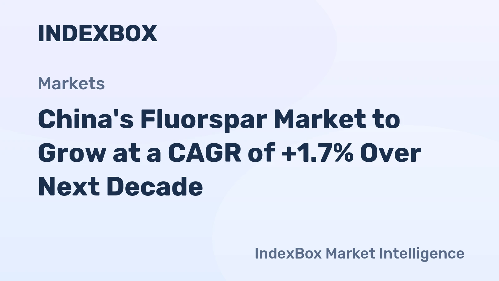 China's Fluorspar Market to Grow at a CAGR of +1.7% Over Next Decade