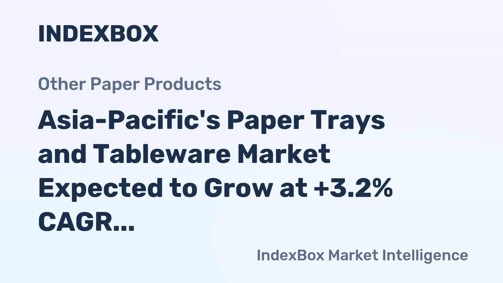 Asia-Pacific's Paper Trays and Tableware Market Expected to Grow at +3.2% CAGR Over Next Decade