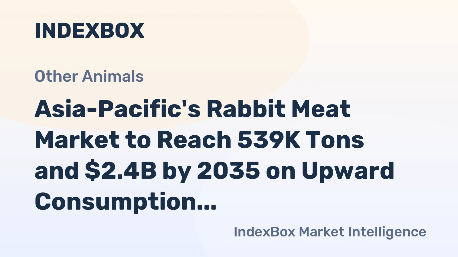 Asia-Pacific's Rabbit Meat Market to Reach 539K Tons and $2.4B by 2035 on Upward Consumption Trend