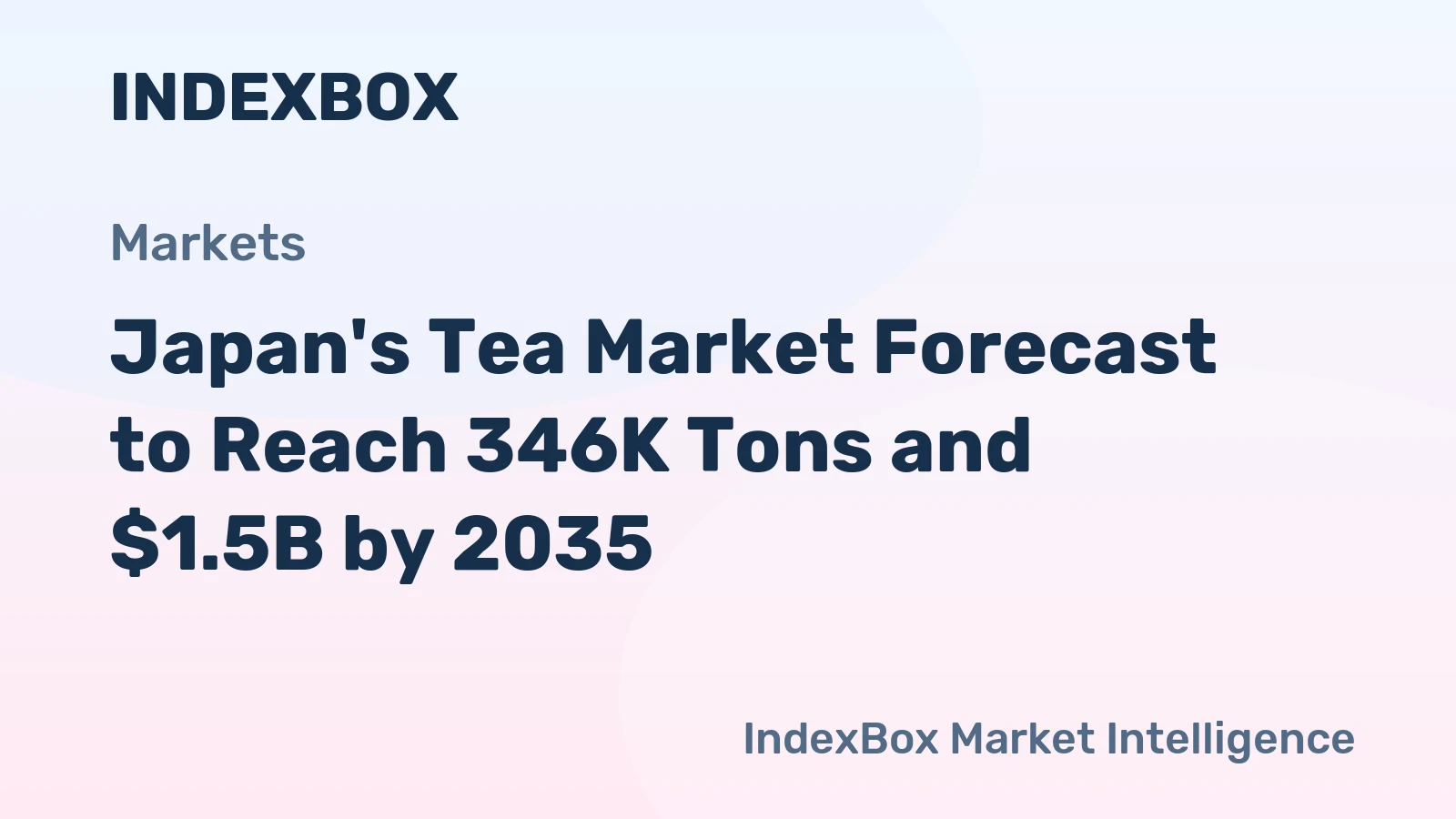 Japan's Tea Market Forecast to Reach 346K Tons and $1.5B by 2035