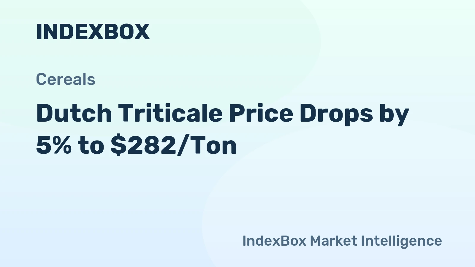 Dutch Triticale Price Drops by 5% to $282/Ton