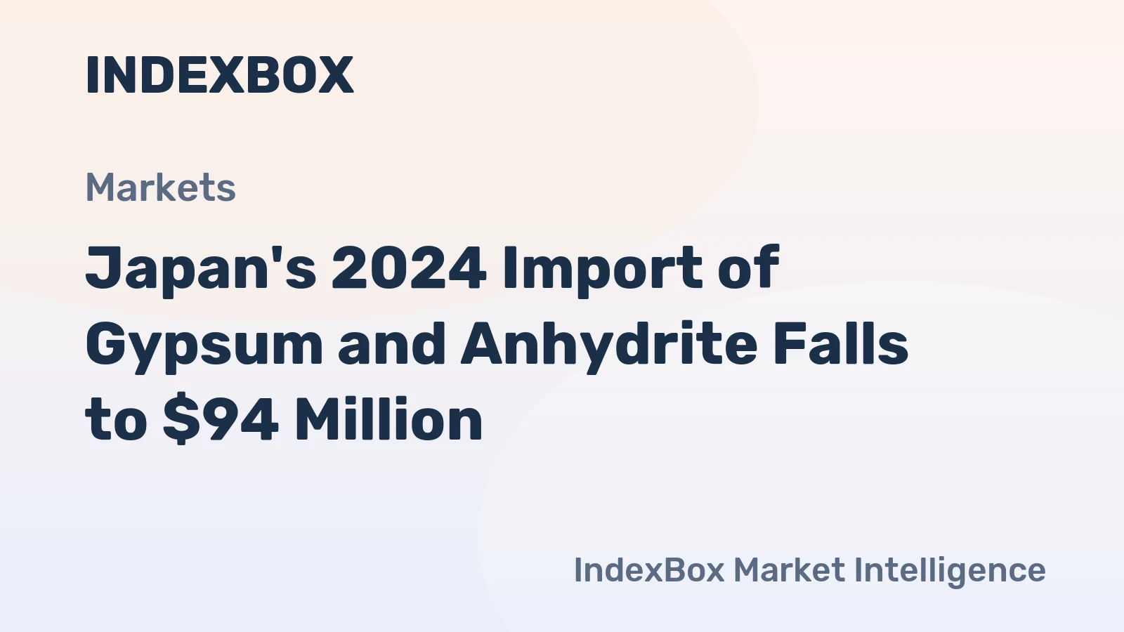 Japan's 2024 Import of Gypsum and Anhydrite Falls to $94 Million