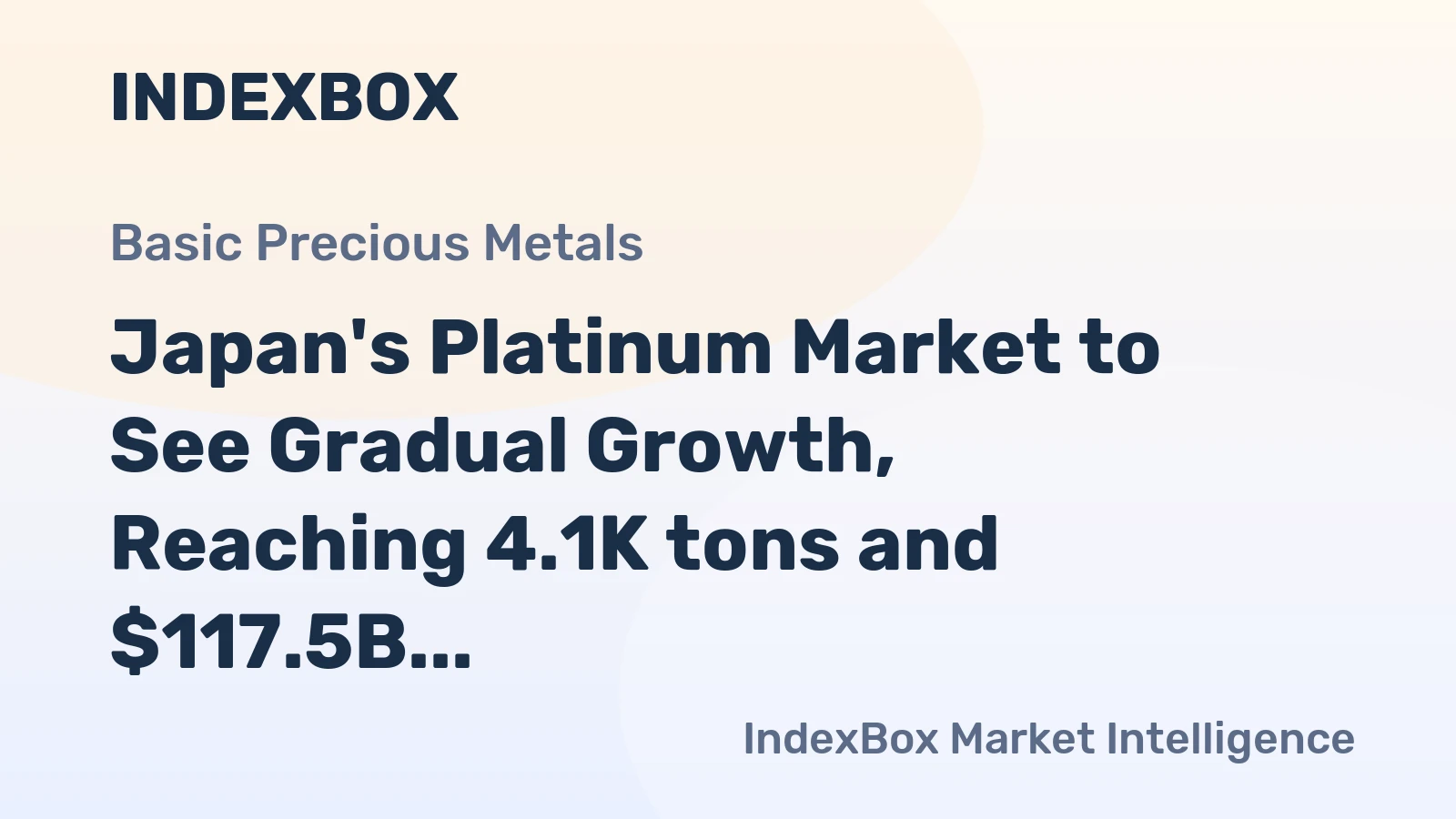 Japan's Platinum Market to See Gradual Growth, Reaching 4.1K tons and $117.5B by 2035