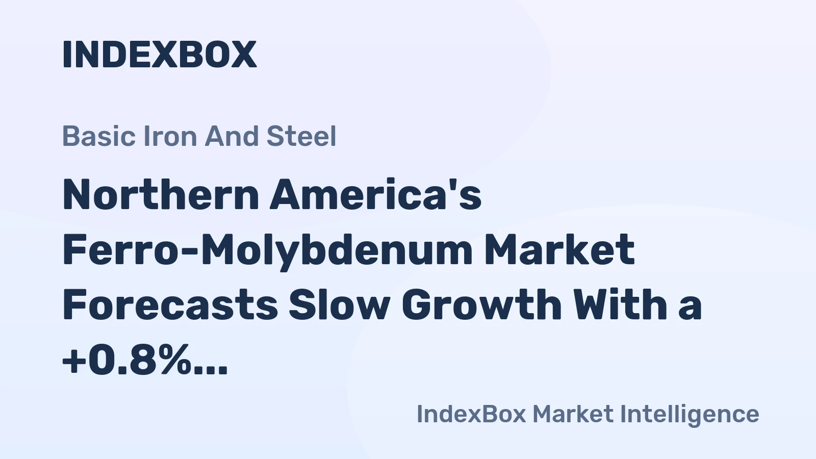 Northern America's Ferro-Molybdenum Market Forecasts Slow Growth With a +0.8% CAGR