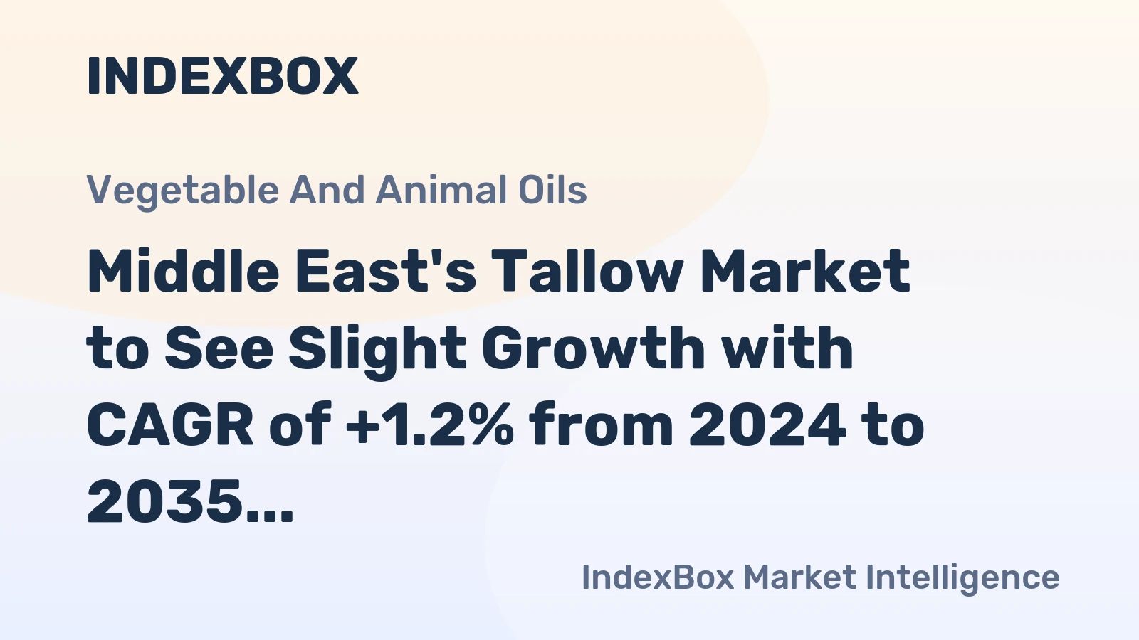 Middle East's Tallow Market to See Slight Growth with CAGR of +1.2% from 2024 to 2035