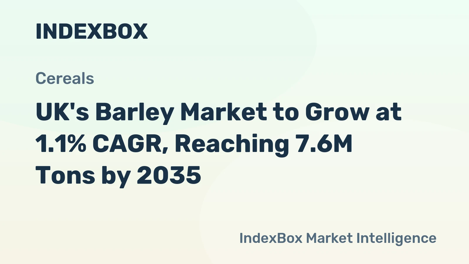 UK's Barley Market to Grow at 1.1% CAGR, Reaching 7.6M Tons by 2035