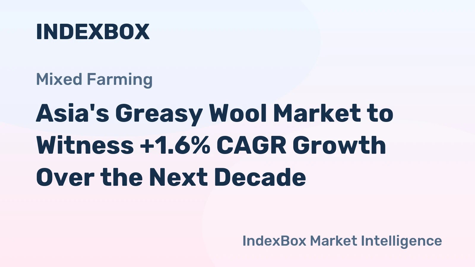 Asia's Greasy Wool Market to Witness +1.6% CAGR Growth Over the Next Decade