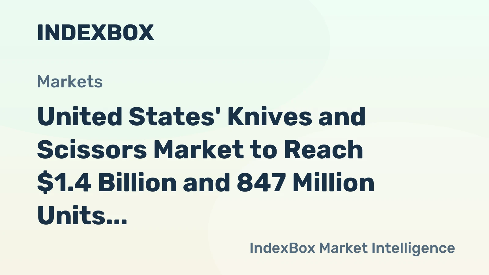 United States' Knives and Scissors Market to Reach $1.4 Billion and 847 Million Units by 2035