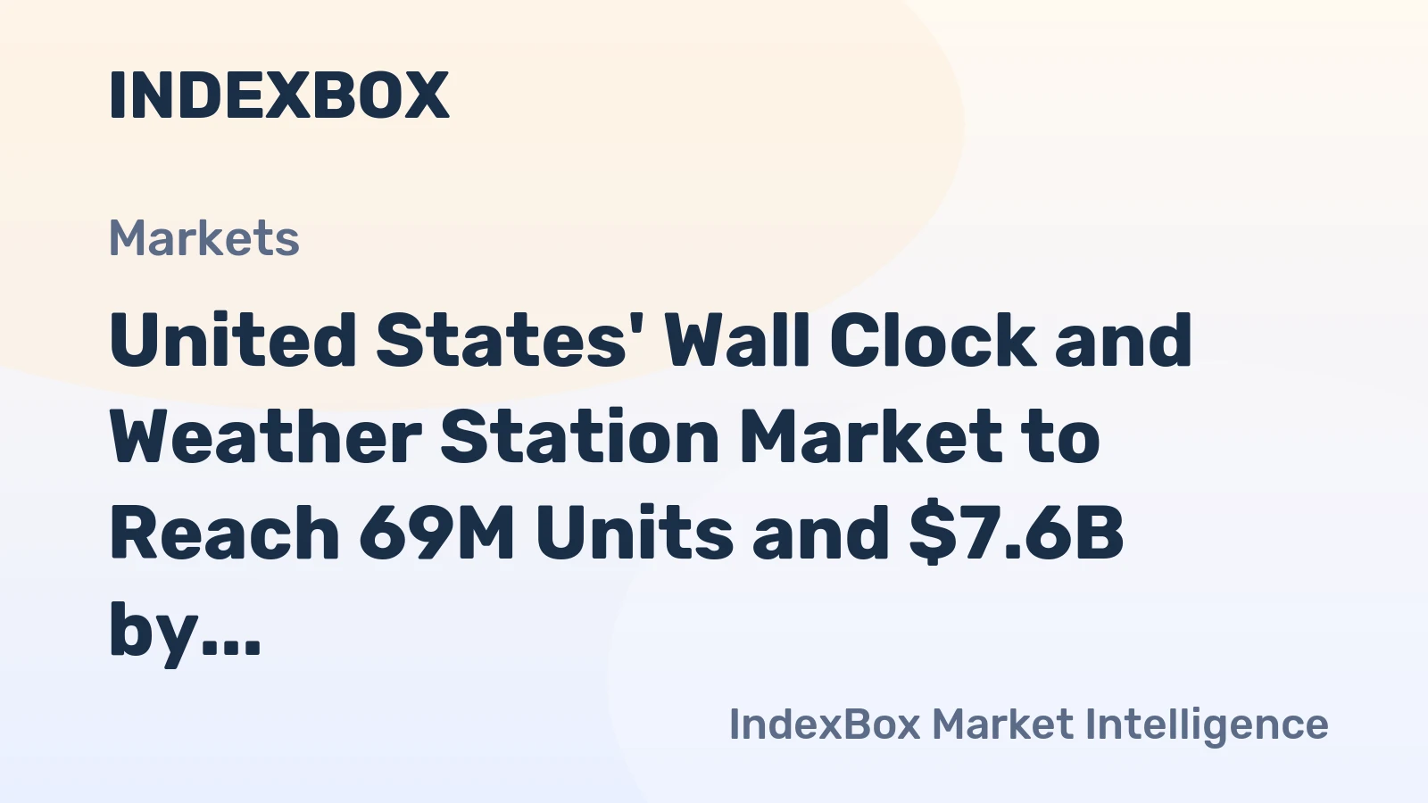 United States' Wall Clock and Weather Station Market to Reach 69M Units and $7.6B by 2035
