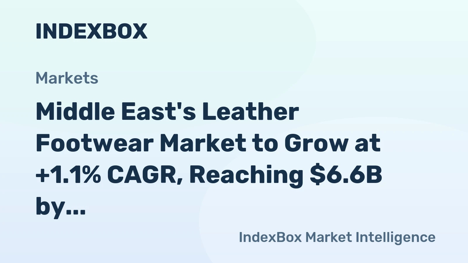 Middle East's Leather Footwear Market to Grow at +1.1% CAGR, Reaching $6.6B by 2035