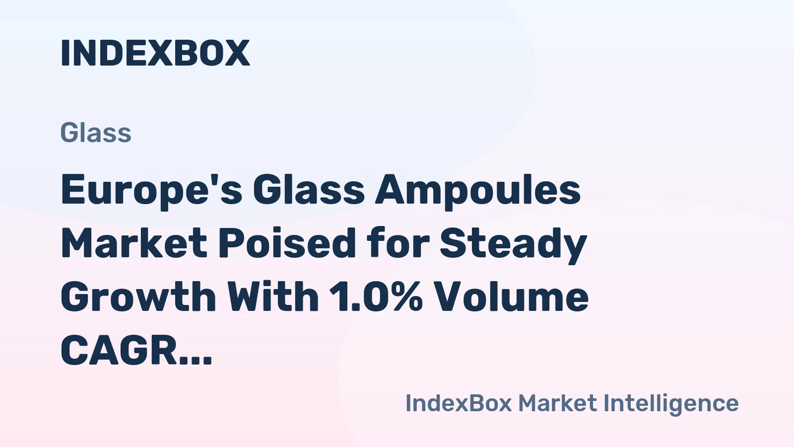 Europe's Glass Ampoules Market Poised for Steady Growth With 1.0% Volume CAGR Through 2035