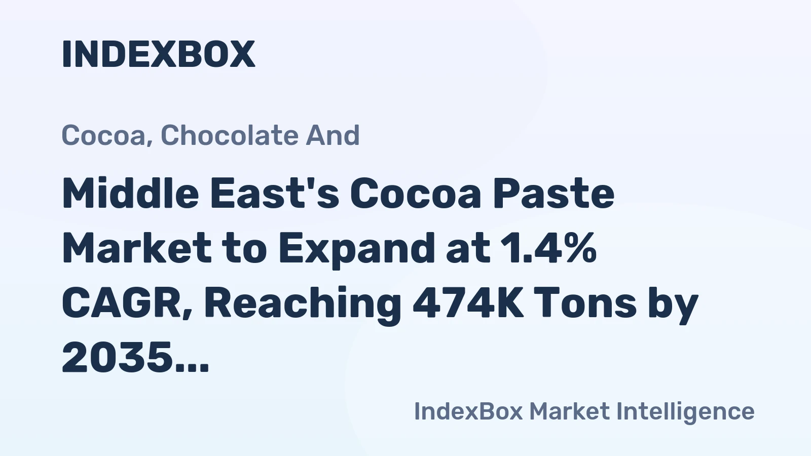 Middle East's Cocoa Paste Market to Expand at 1.4% CAGR, Reaching 474K Tons by 2035