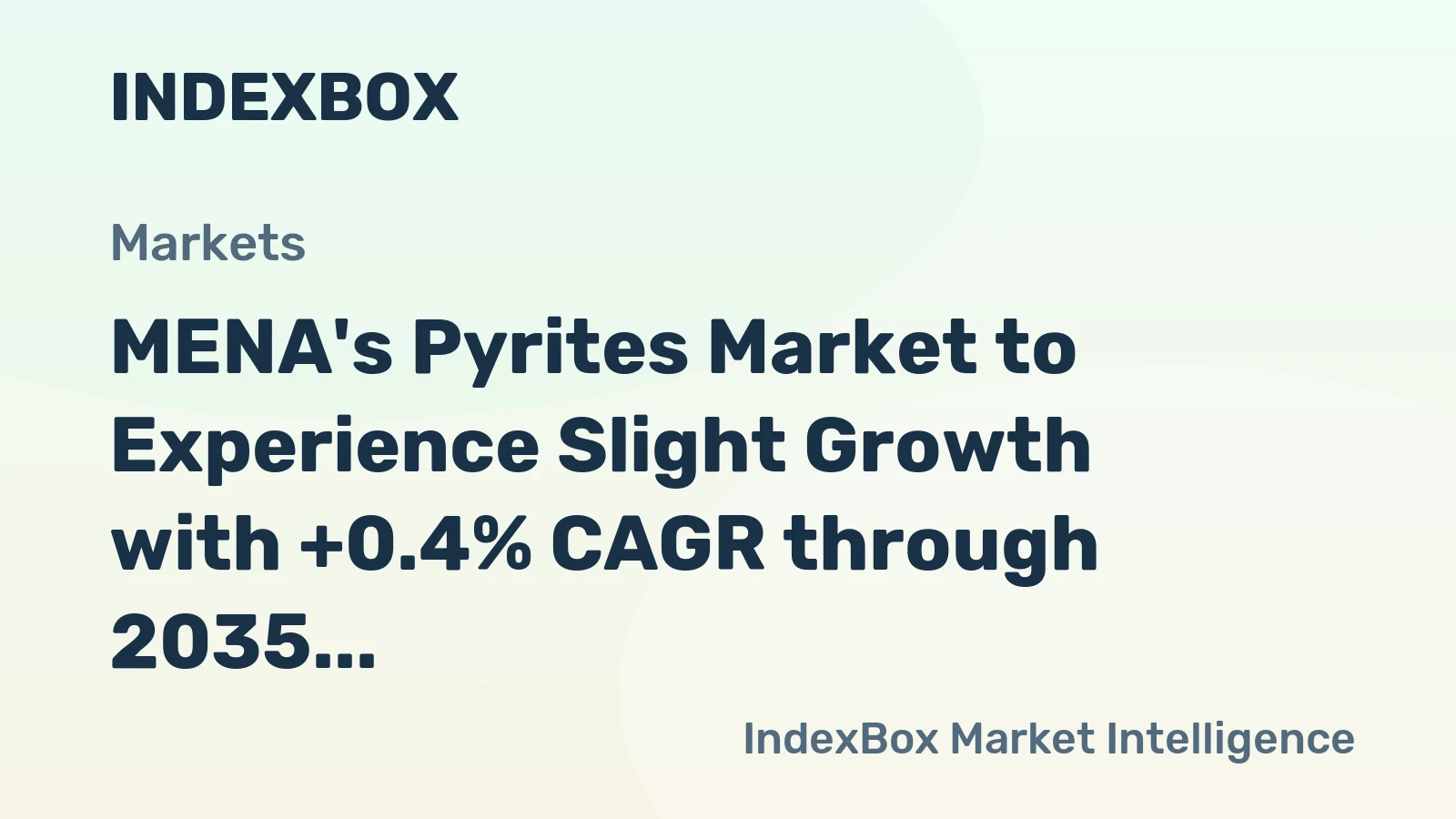 MENA's Pyrites Market to Experience Slight Growth with +0.4% CAGR through 2035