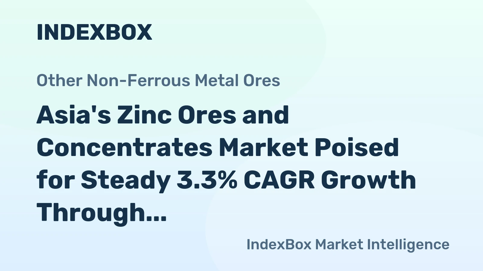 Asia's Zinc Ores and Concentrates Market Poised for Steady 3.3% CAGR Growth Through 2035