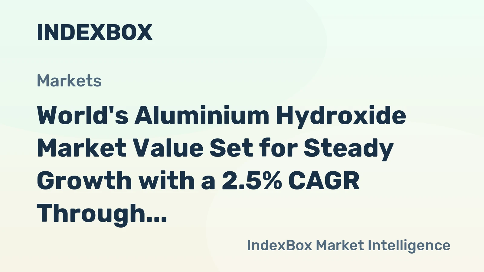 World's Aluminium Hydroxide Market Value Set for Steady Growth with a 2.5% CAGR Through 2035