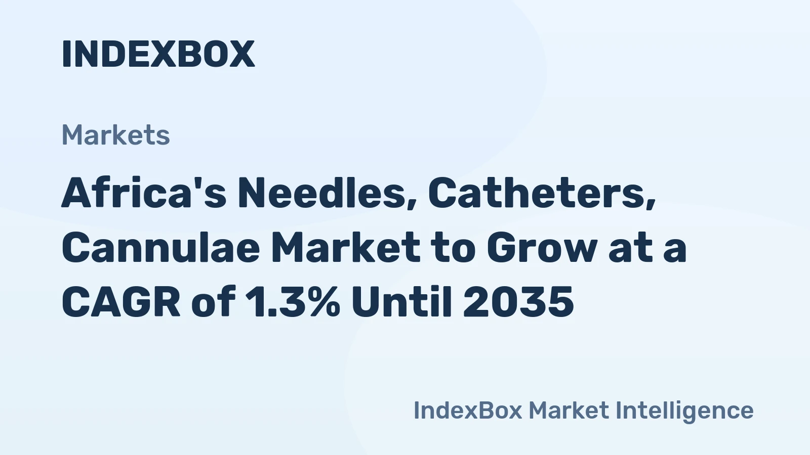 Africa's Needles, Catheters, Cannulae Market to Grow at a CAGR of 1.3% Until 2035