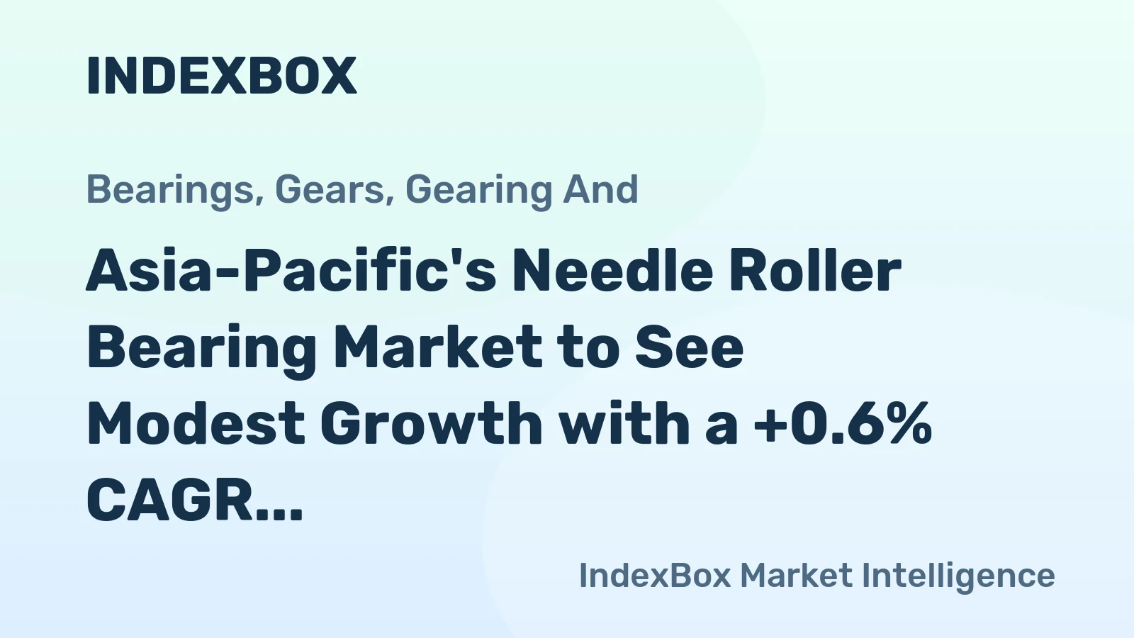 Asia-Pacific's Needle Roller Bearing Market to See Modest Growth with a +0.6% CAGR Through 2035