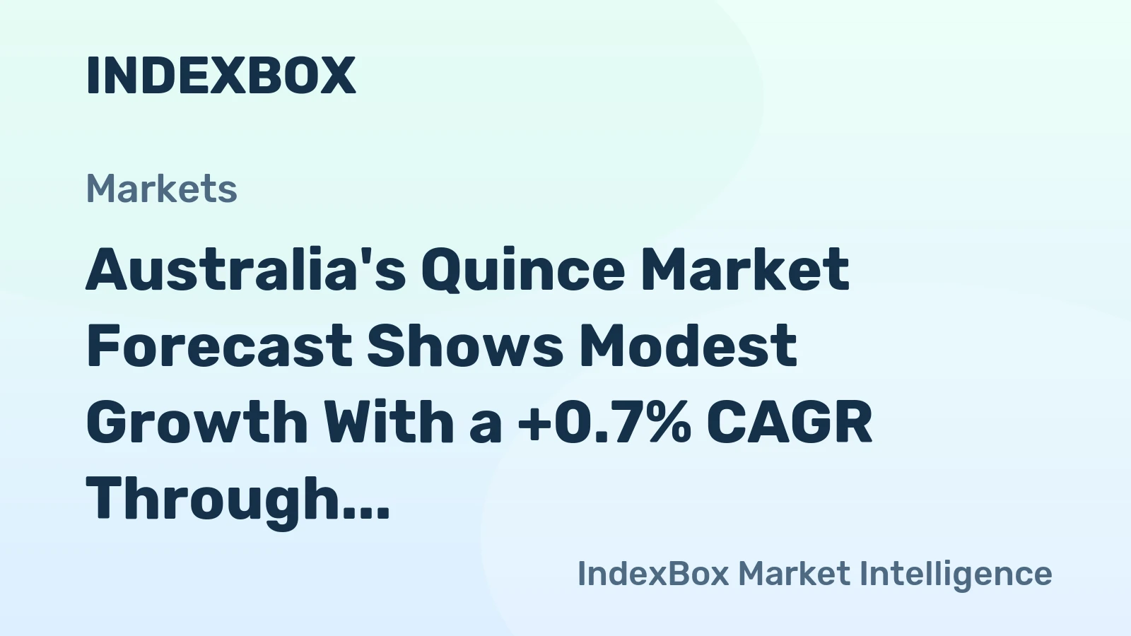 Australia's Quince Market Forecast Shows Modest Growth With a +0.7% CAGR Through 2035
