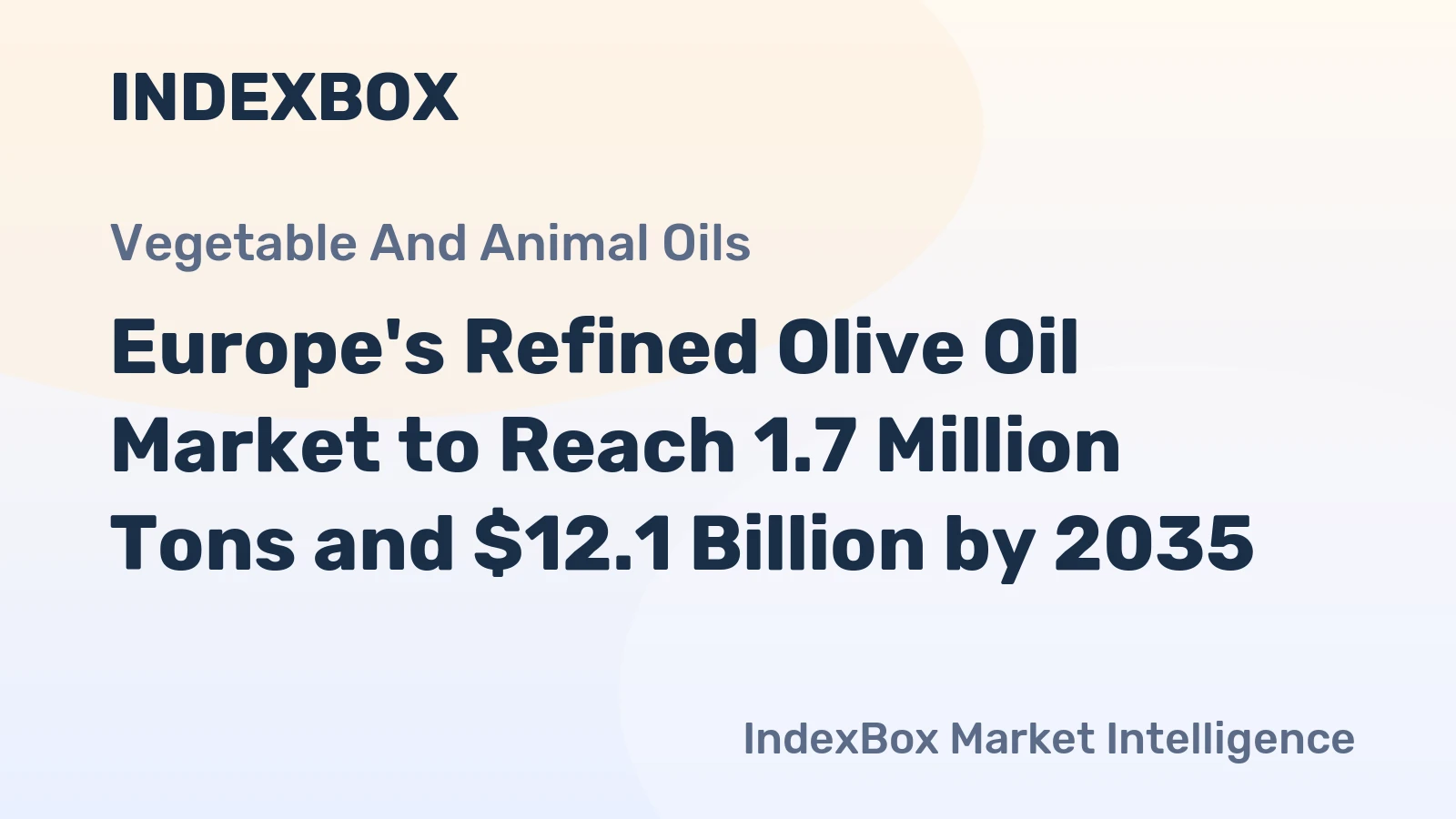 Europe's Refined Olive Oil Market to Reach 1.7 Million Tons and $12.1 Billion by 2035