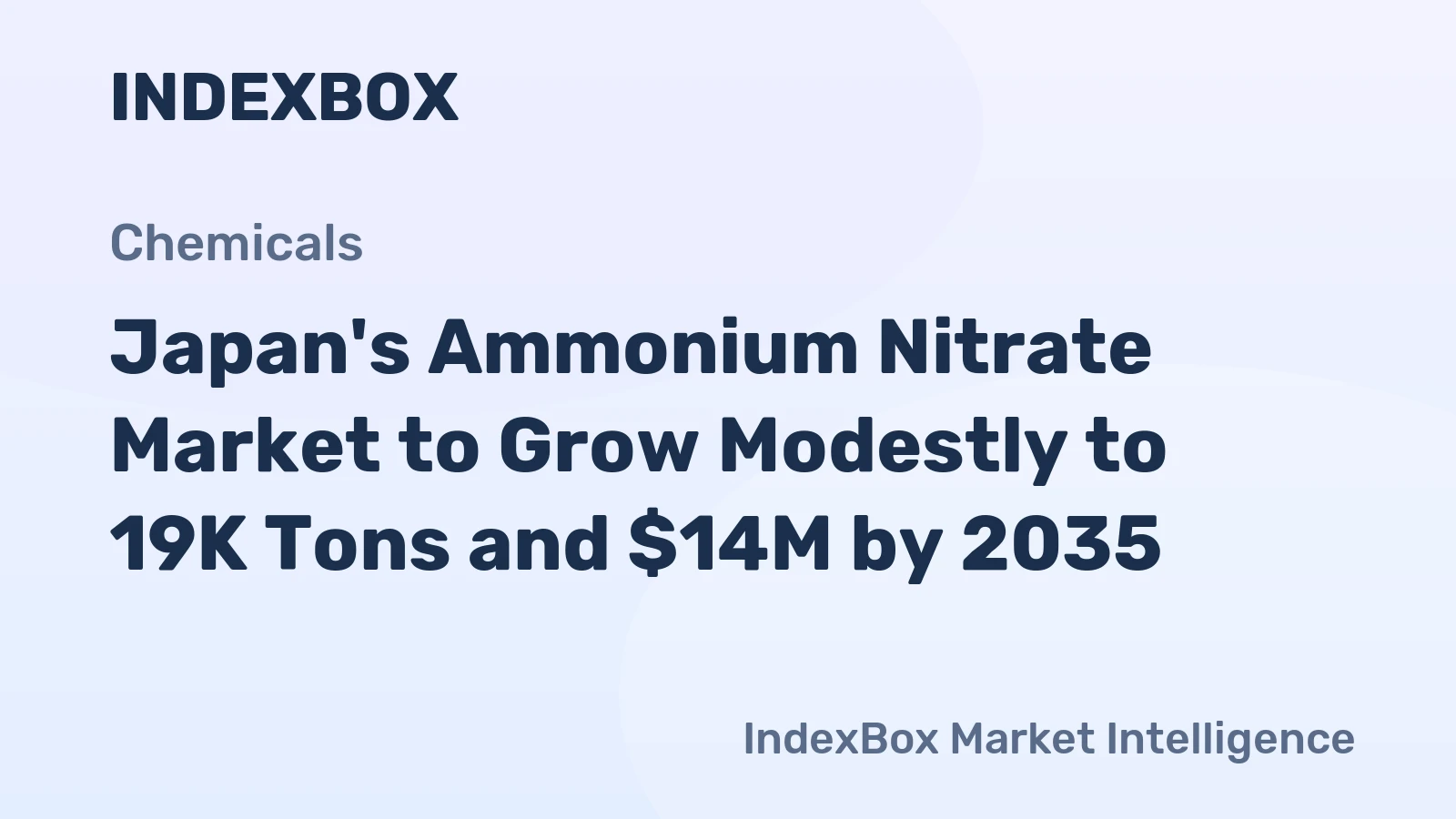 Japan's Ammonium Nitrate Market to Grow Modestly to 19K Tons and $14M by 2035