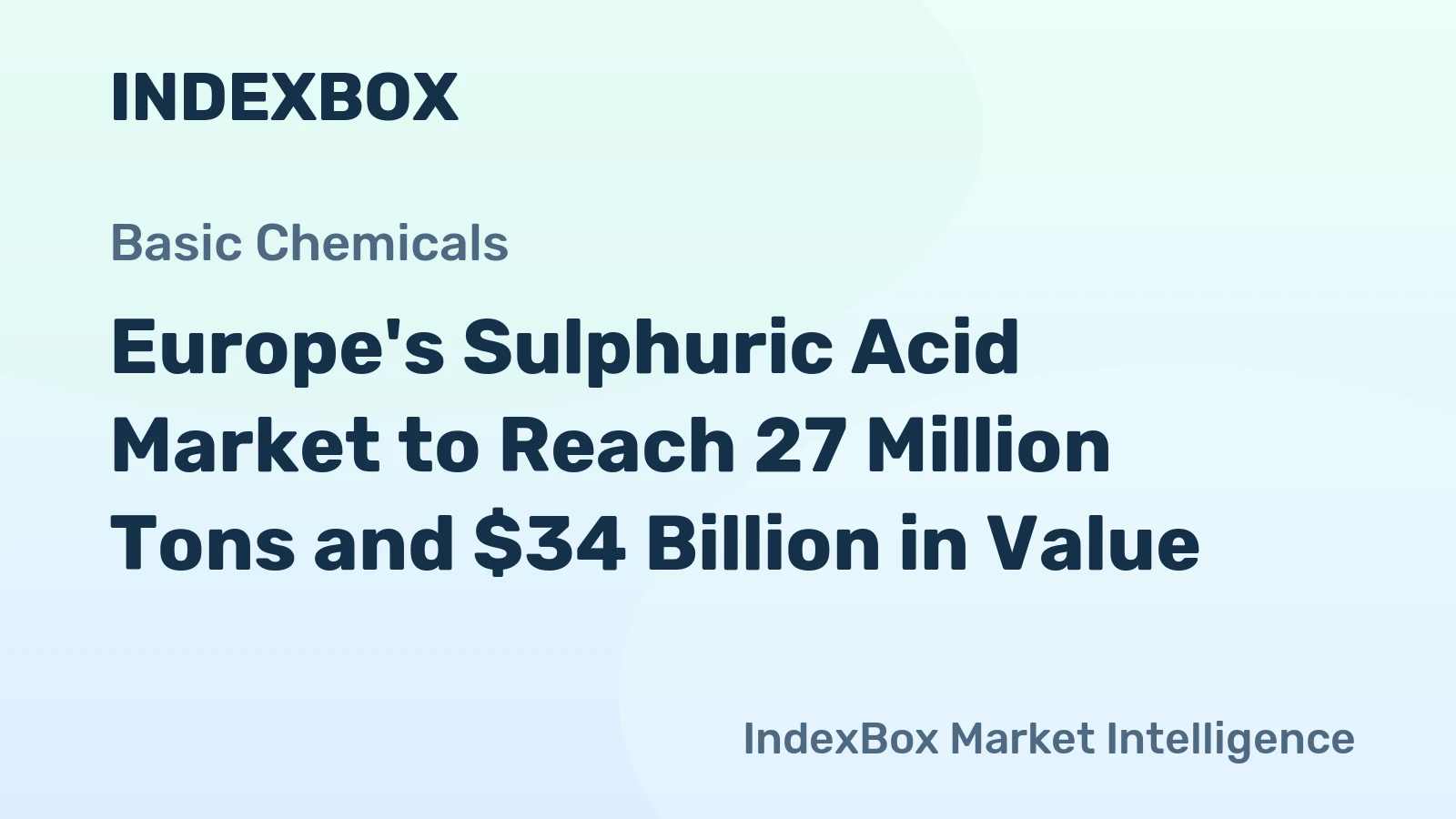 Europe's Sulphuric Acid Market to Reach 27 Million Tons and $34 Billion in Value