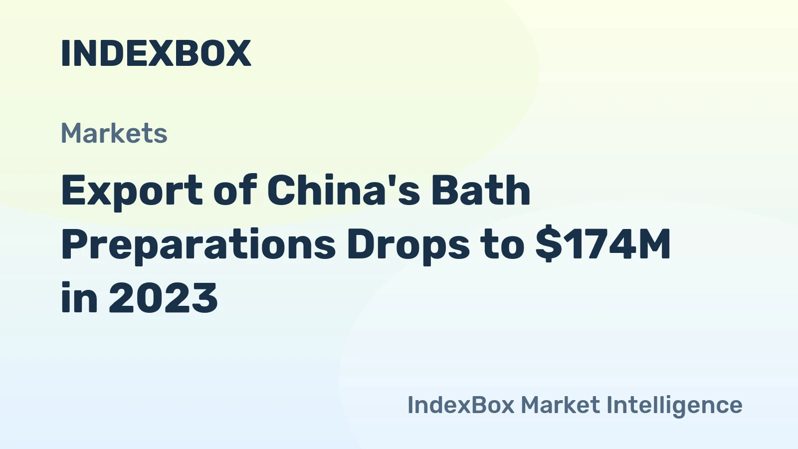 Export of China's Bath Preparations Drops to $174M in 2023
