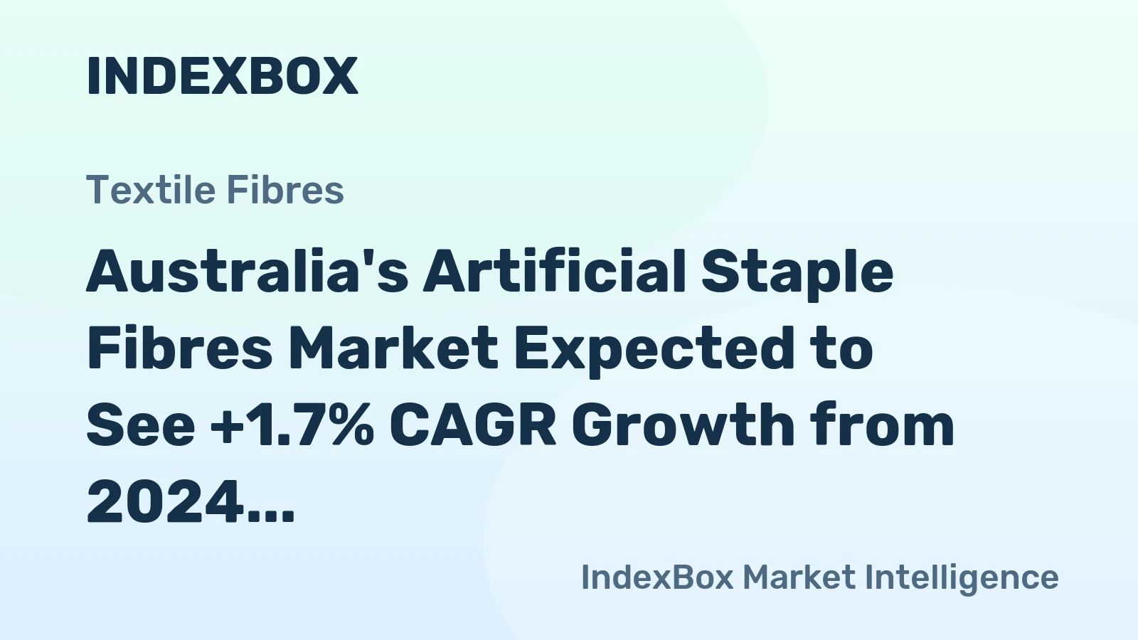 Australia's Artificial Staple Fibres Market Expected to See +1.7% CAGR Growth from 2024 to 2035