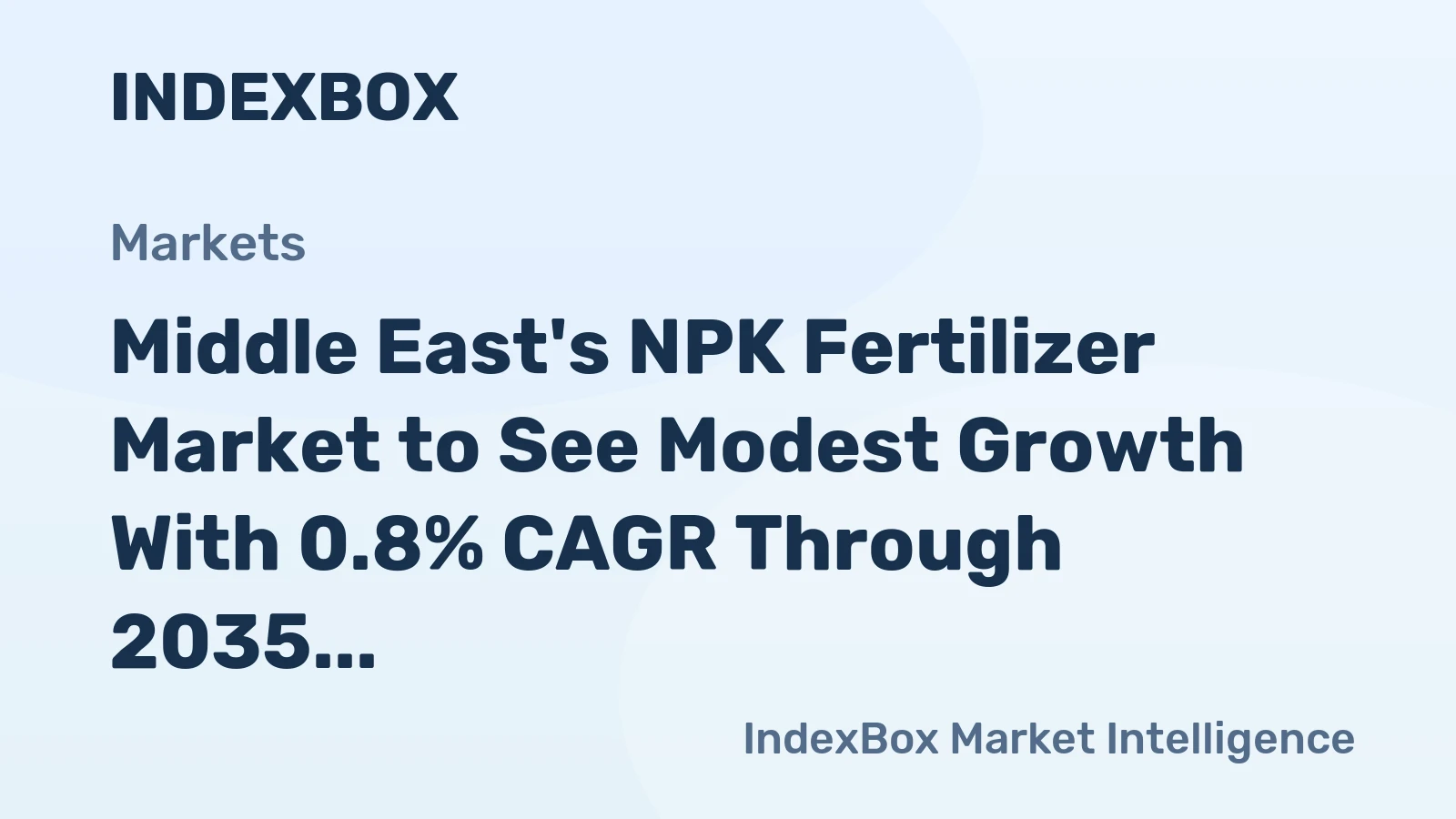 Middle East's NPK Fertilizer Market to See Modest Growth With 0.8% CAGR Through 2035