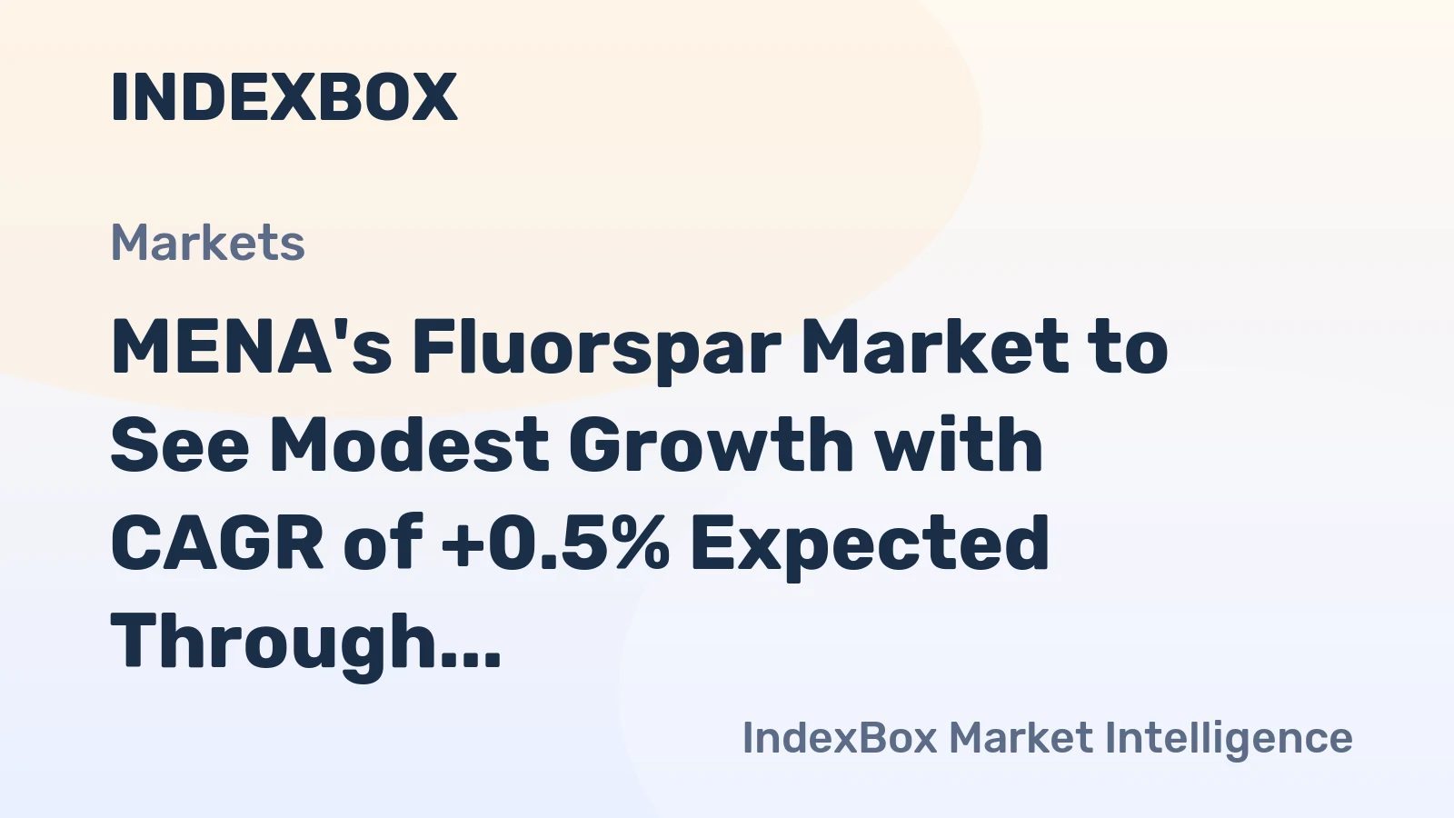 MENA's Fluorspar Market to See Modest Growth with CAGR of +0.5% Expected Through 2035