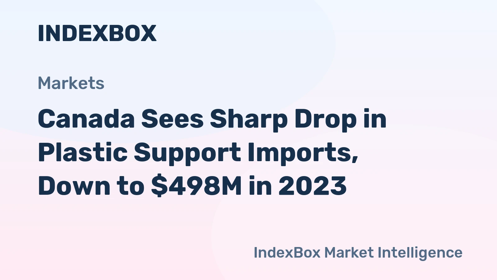 Canada Sees Sharp Drop in Plastic Support Imports, Down to $498M in 2023