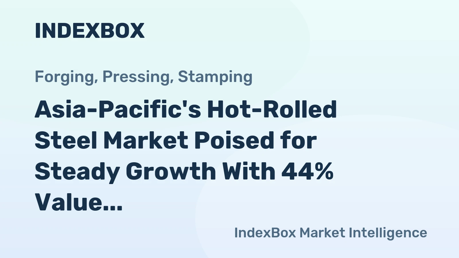 Asia-Pacific's Hot-Rolled Steel Market Poised for Steady Growth With 44% Value CAGR Through 2035