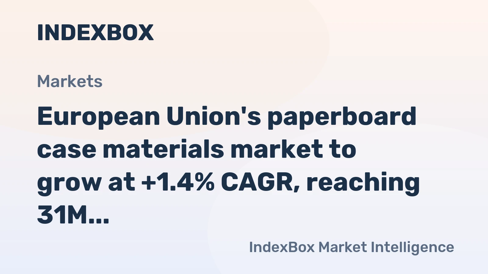 European Union's paperboard case materials market to grow at +1.4% CAGR, reaching 31M tons by 2035