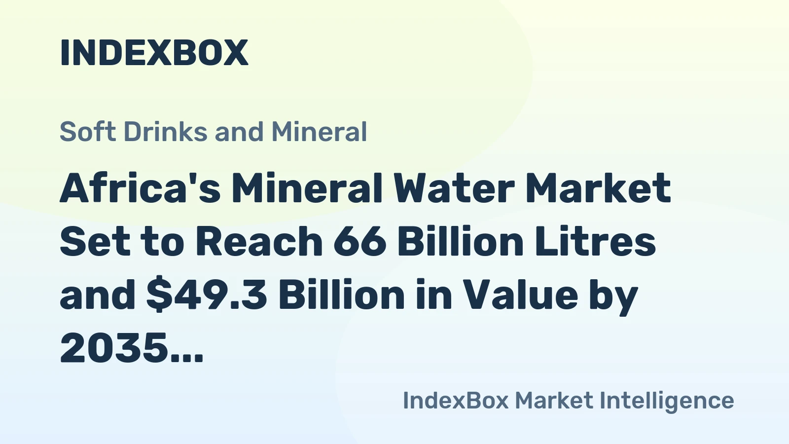 Africa's Mineral Water Market Set to Reach 66 Billion Litres and $49.3 Billion in Value by 2035