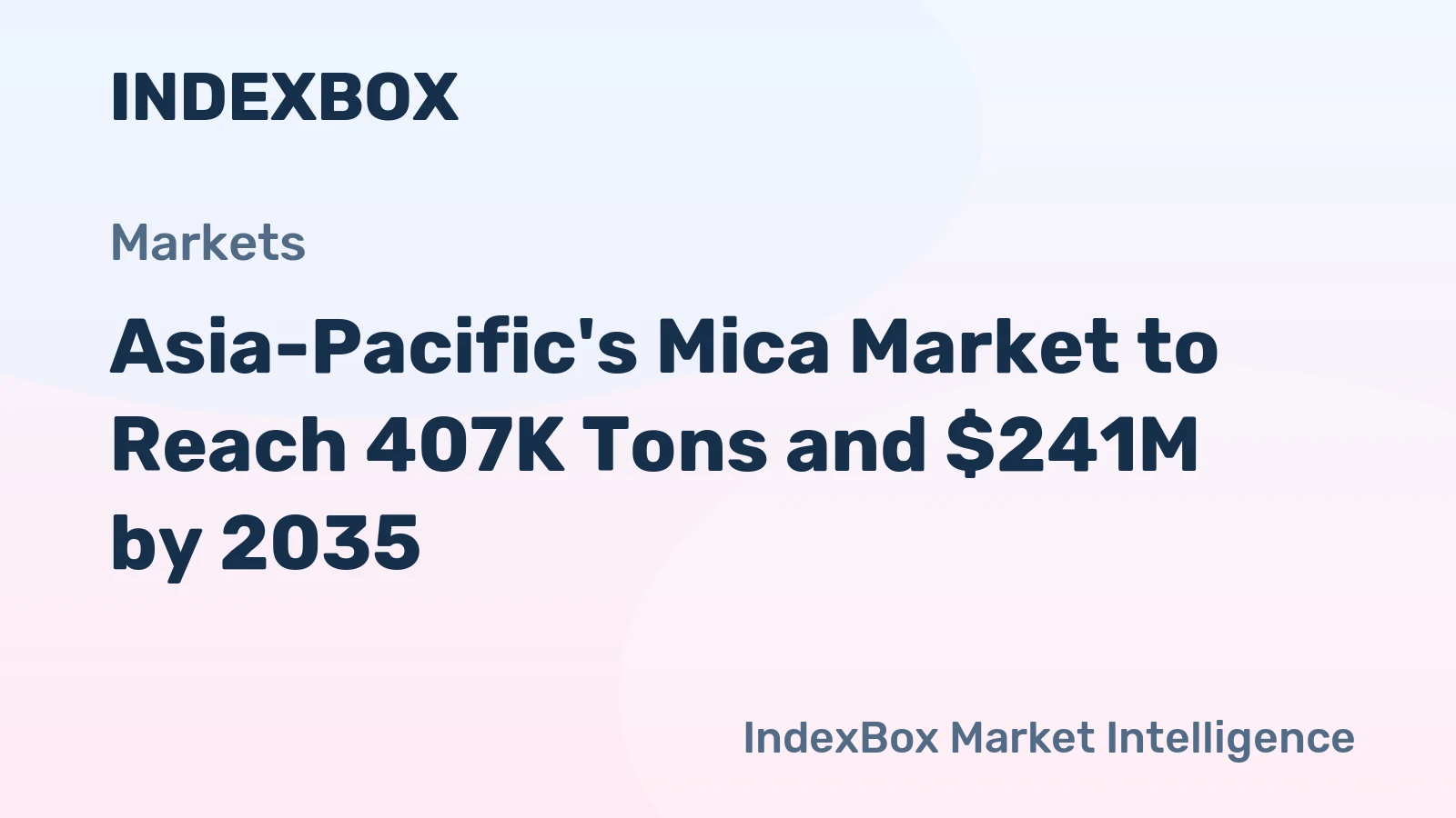 Asia-Pacific's Mica Market to Reach 407K Tons and $241M by 2035
