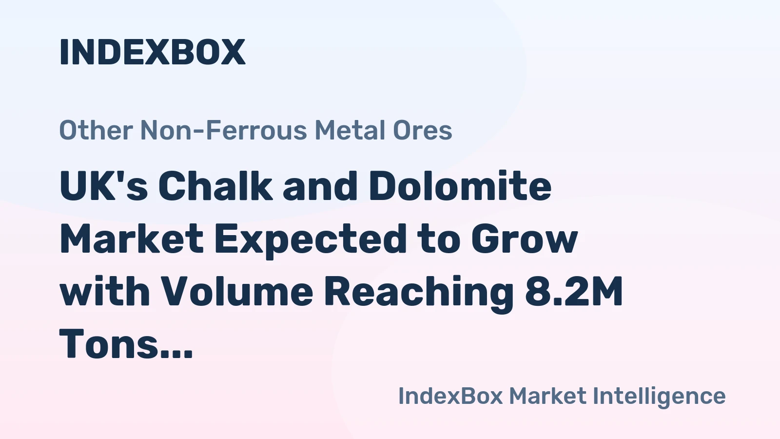 UK's Chalk and Dolomite Market Expected to Grow with Volume Reaching 8.2M Tons and Value Reaching $560M by 2035