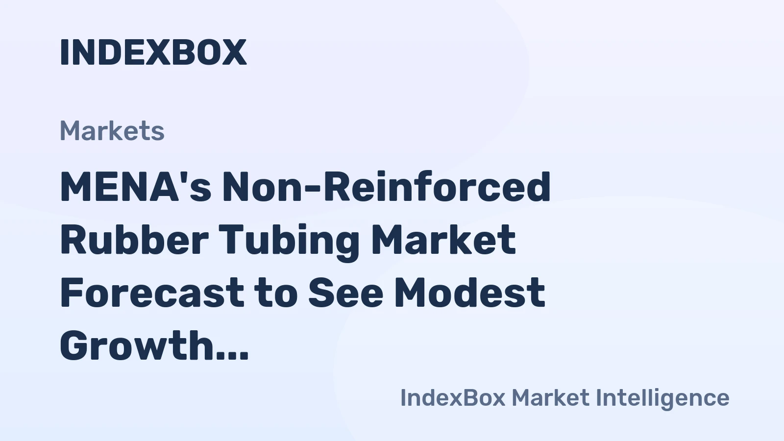 MENA's Non-Reinforced Rubber Tubing Market Forecast to See Modest Growth With a +1.6% Value CAGR