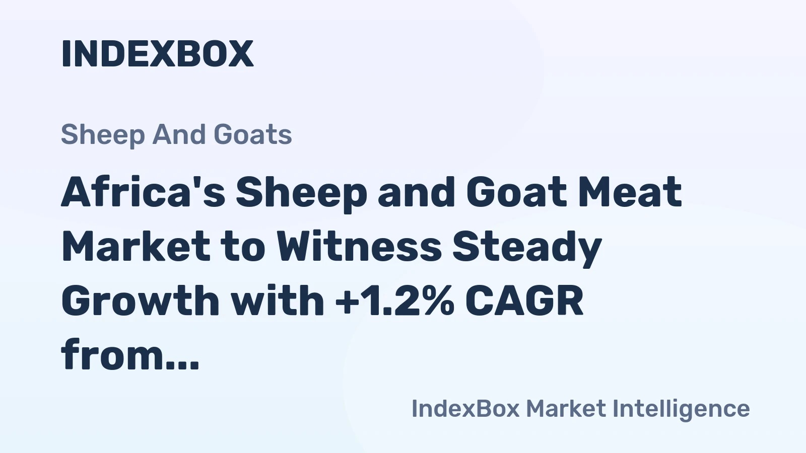 Africa's Sheep and Goat Meat Market to Witness Steady Growth with +1.2% CAGR from 2024 to 2035, Reaching $29.5B